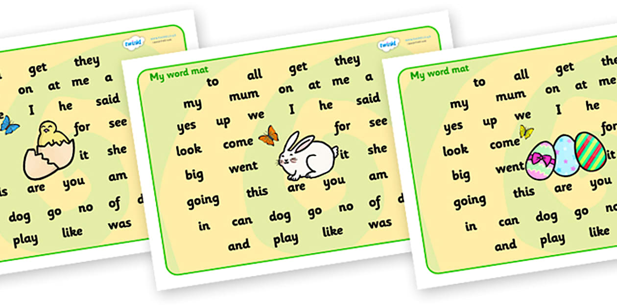 Precursive Easter Themed Word Mat (teacher made) - Twinkl