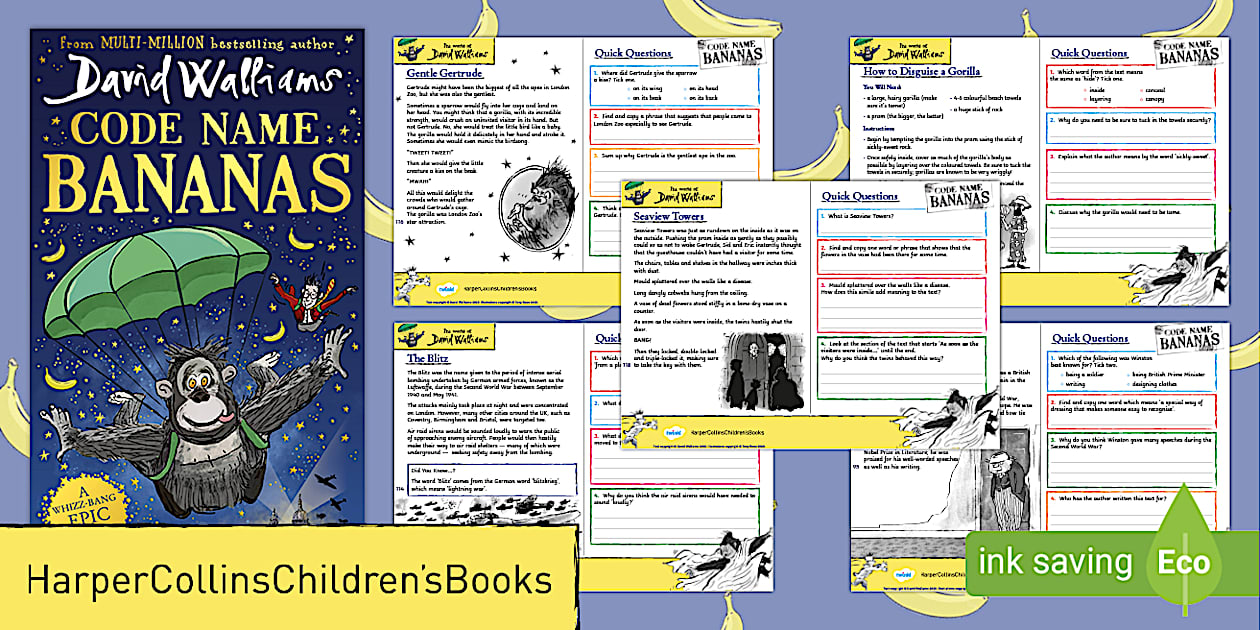 FREE! - Code Name Bananas: 60-Second Reads Activity Pack [Ages 7-9]