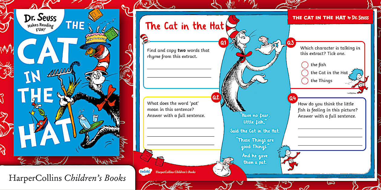 FREE! - Cat in the Hat Reading Activity | Dr Seuss | HarperCollins