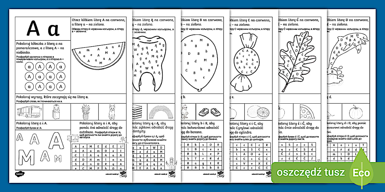 Alfabet | Karty pracy z literkami alfabetu po polsku i ukraińsku | Nauka