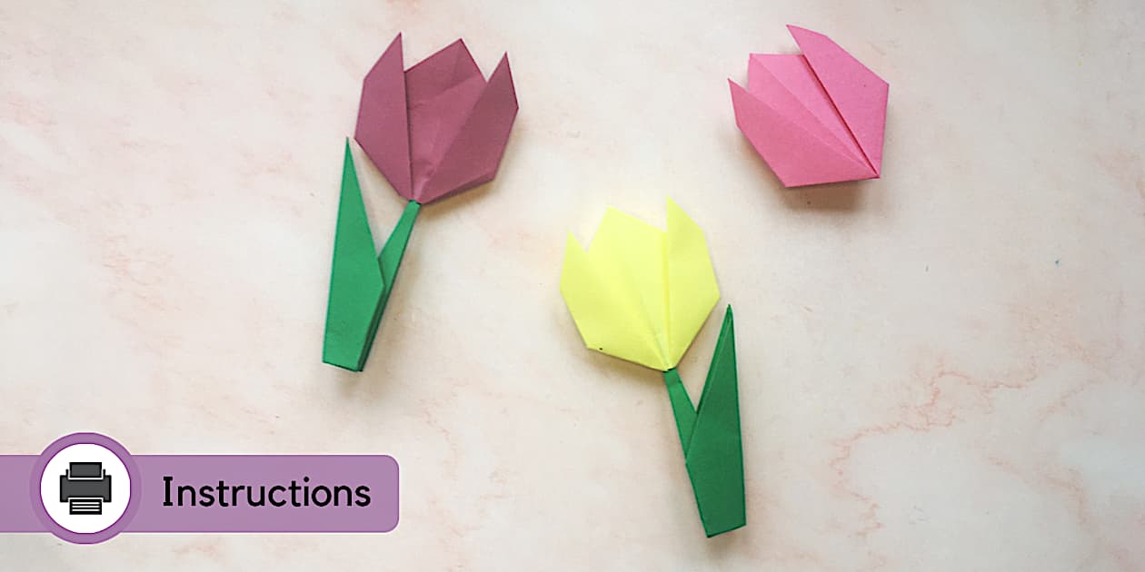 Mother's Day Origami Tulip Paper Craft (teacher made)