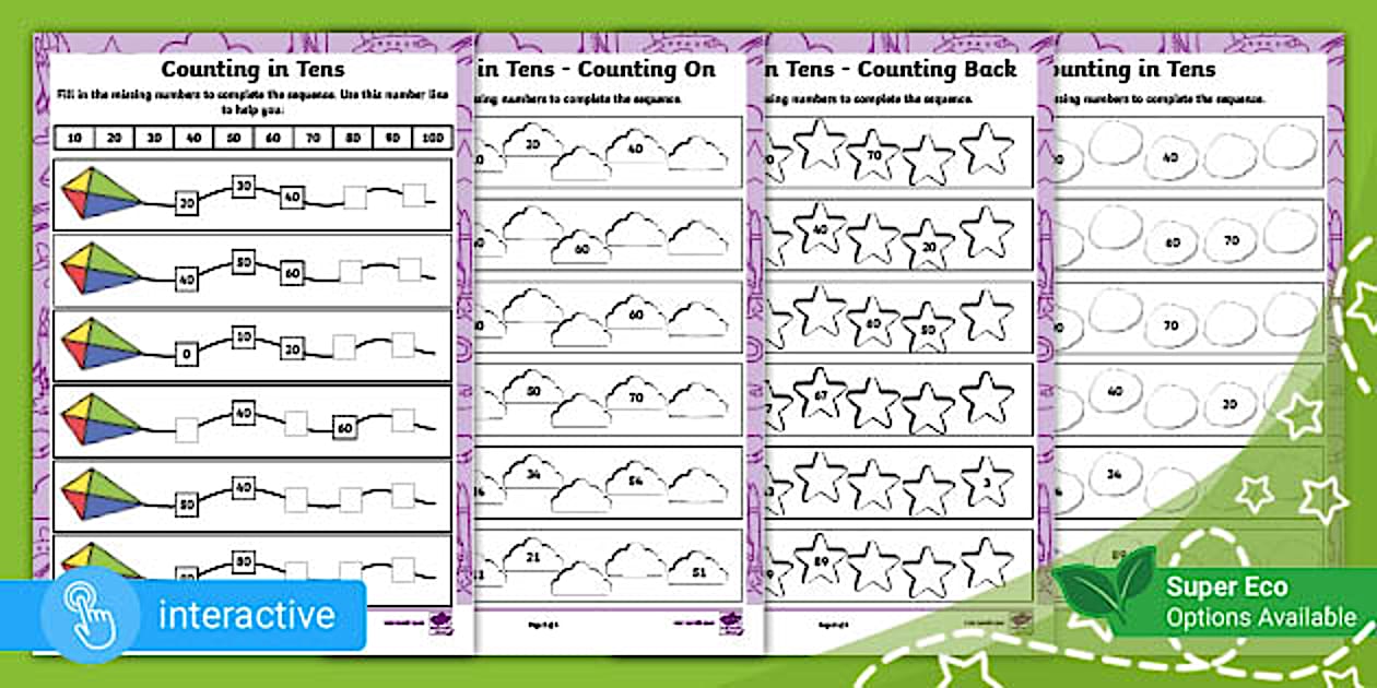 Counting in Tens Activity Booklet (Ages 5 - 7) - Twinkl