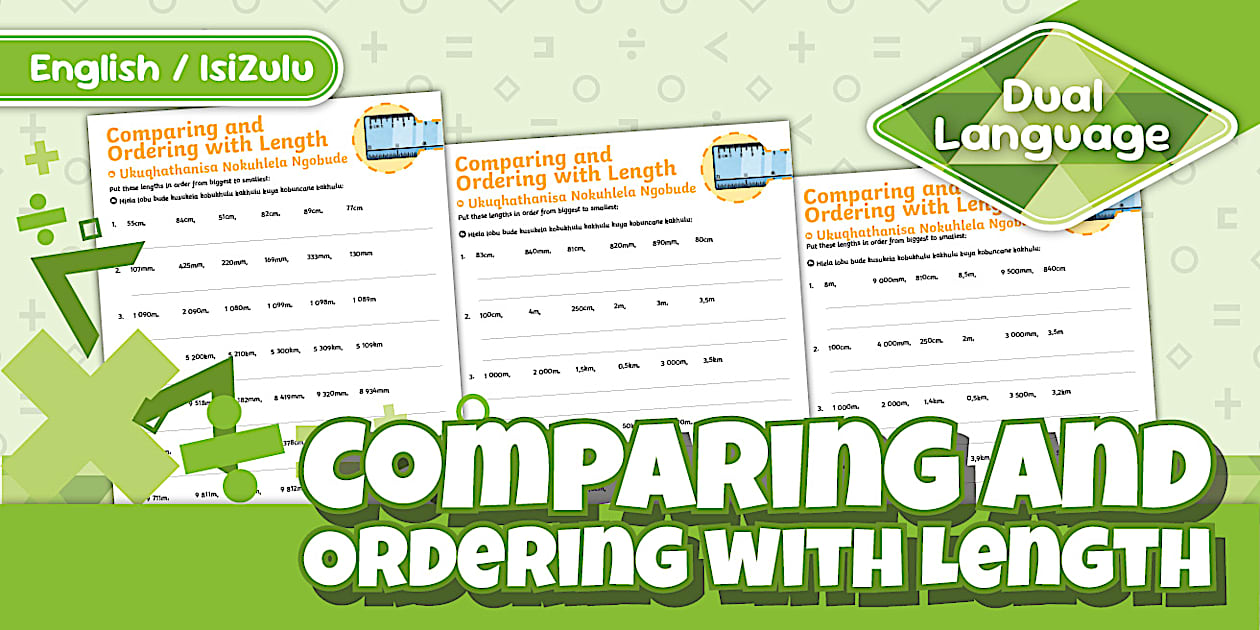 Comparing and Ordering with Length Activity Sheet