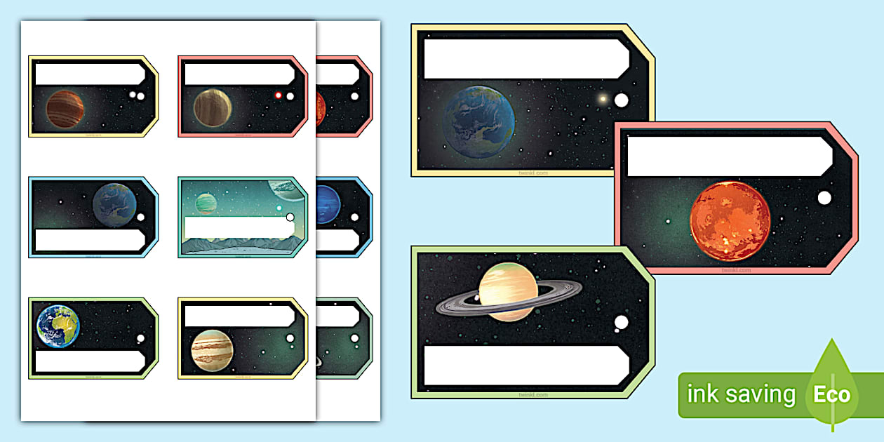 Planet-Themed Name Tags (Teacher-Made) - Twinkl