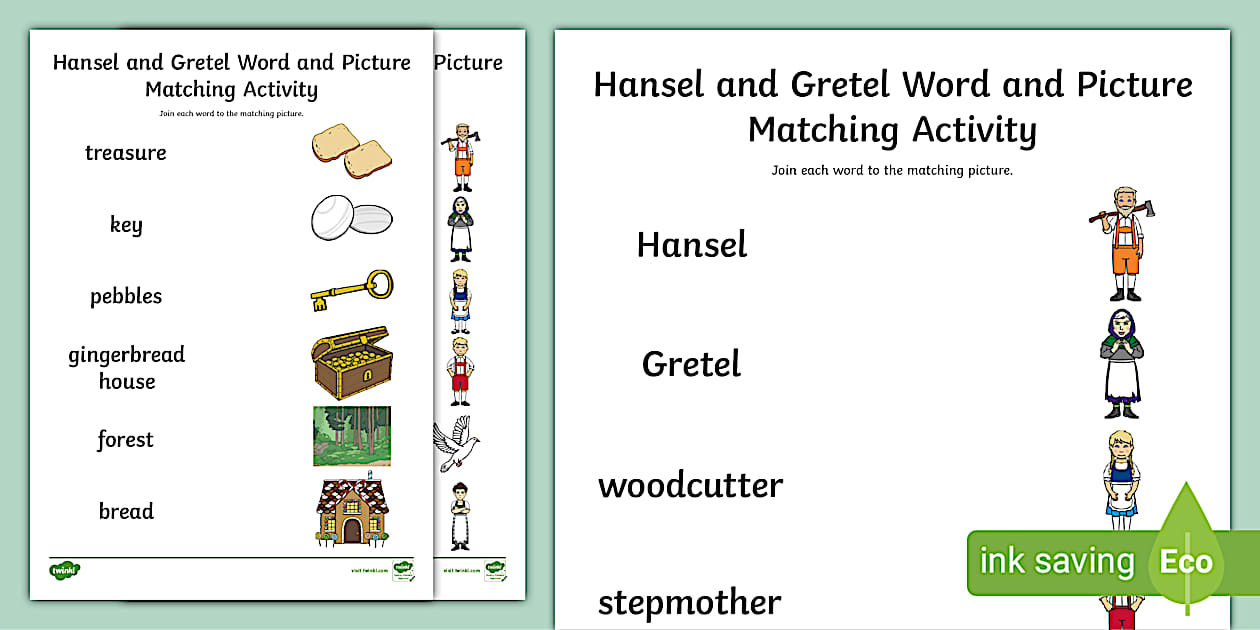 Hansel and Gretel Word and Picture Match (teacher made)