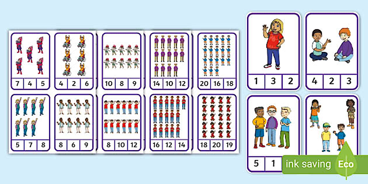 SA My Family Peg Counting 1-20 Number Cards (teacher made)