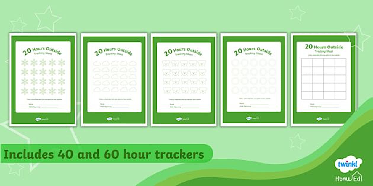 Home Education Outdoor Hours Tracking Sheet Pack - Twinkl