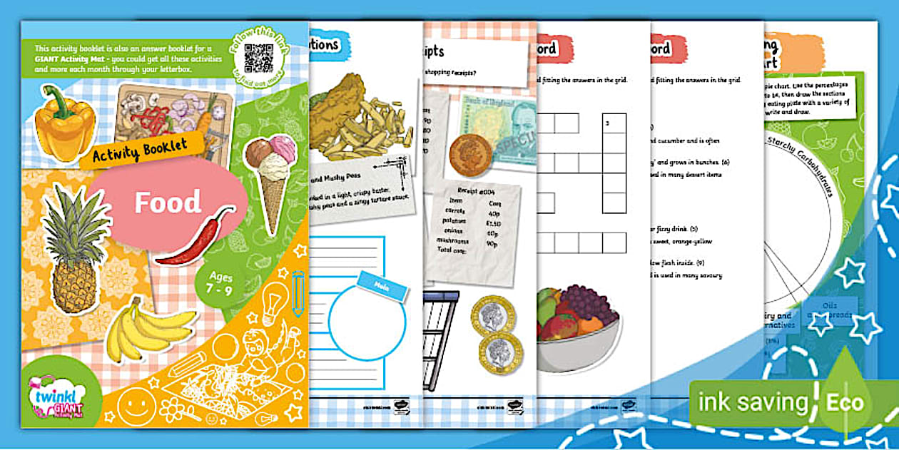 Food Activity Booklet 7 to 9 years (teacher made) - Twinkl