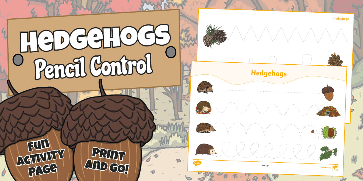 Hedgehog Pencil Control Worksheet