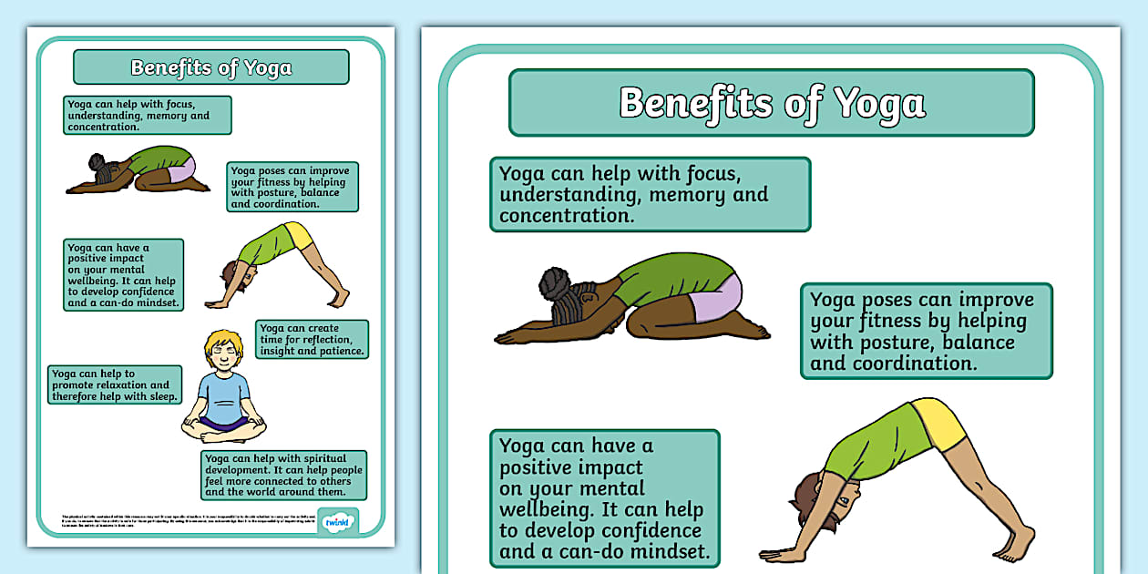 Benefits of Yoga Display Poster (teacher made) - Twinkl