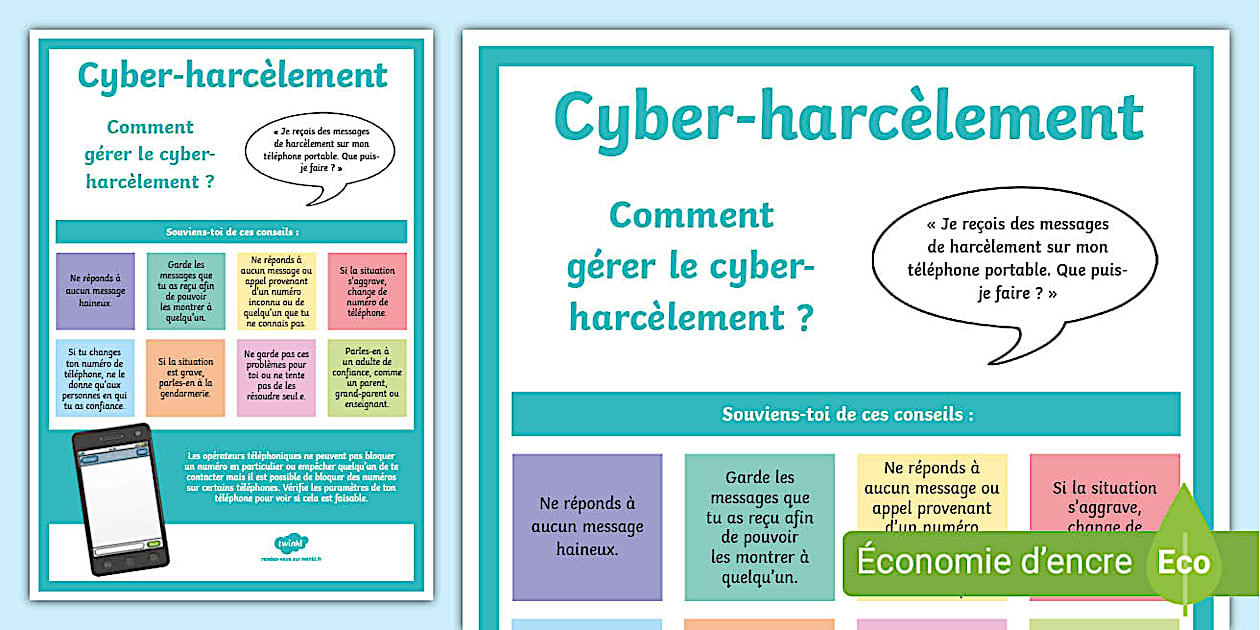 Affiche sur le cyberharcèlement (teacher made) - Twinkl