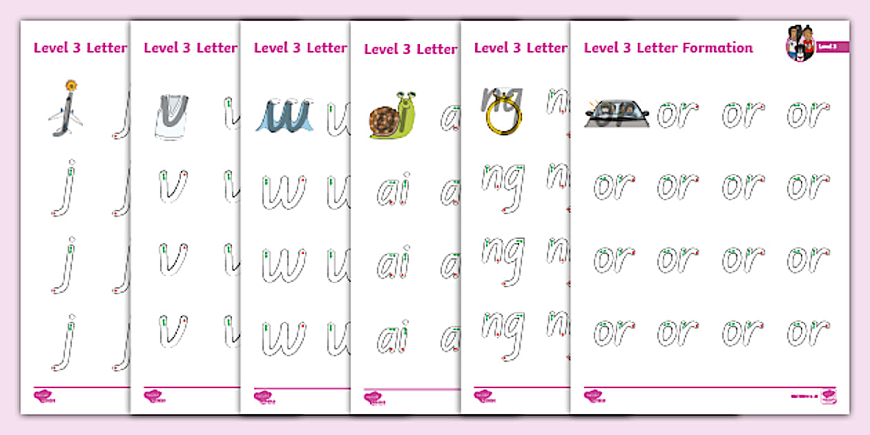 NZ Phonics: Level 3: Letter Formation Worksheets - Twinkl