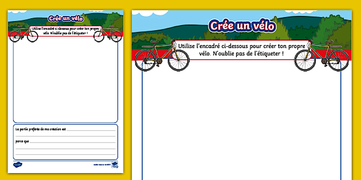 Activité : Crée un vélo - Twinkl Activité (Teacher-Made)