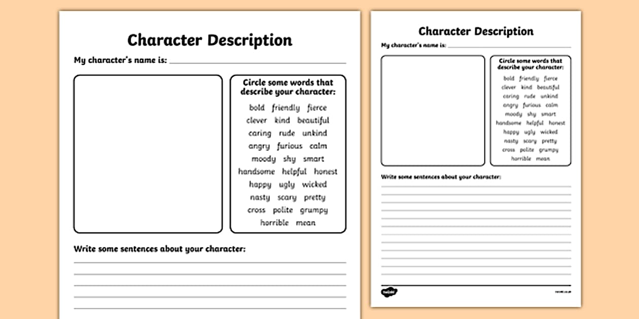 Character Sheet Template | Primary Resource (teacher made)