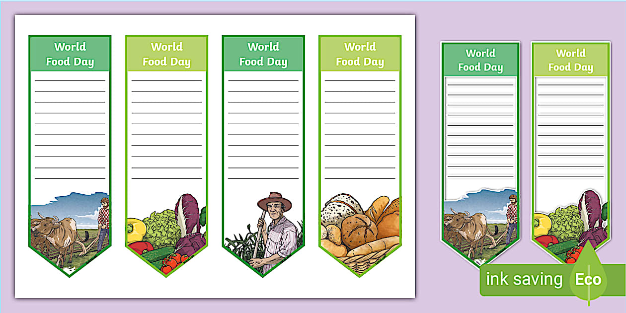World Food Day Editable Bookmarks | Primary Resources