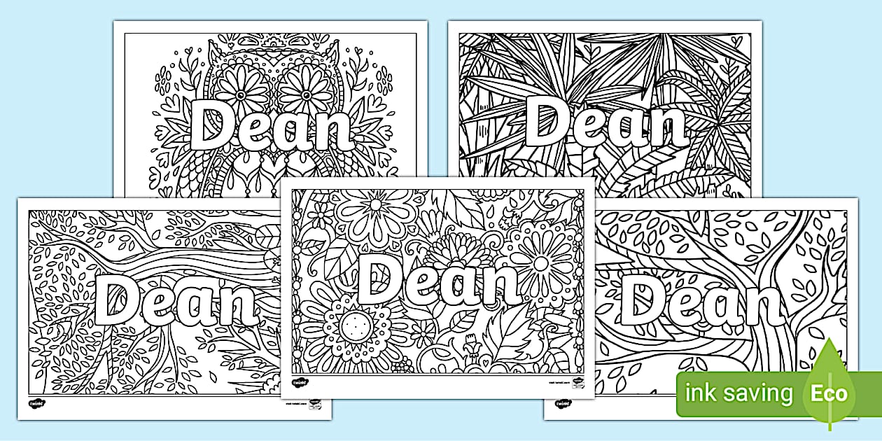 Dean Mindfulness Name Colouring Activity | Twinkl | KS1