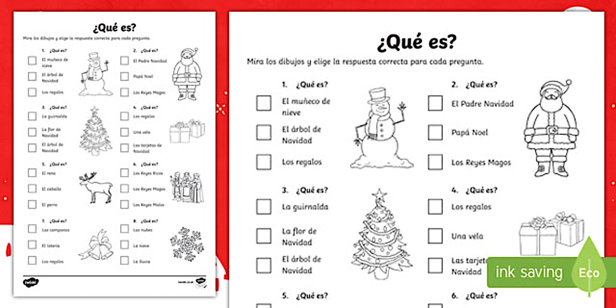 KS1 Spanish Christmas Quiz Worksheet | Twinkl - Twinkl
