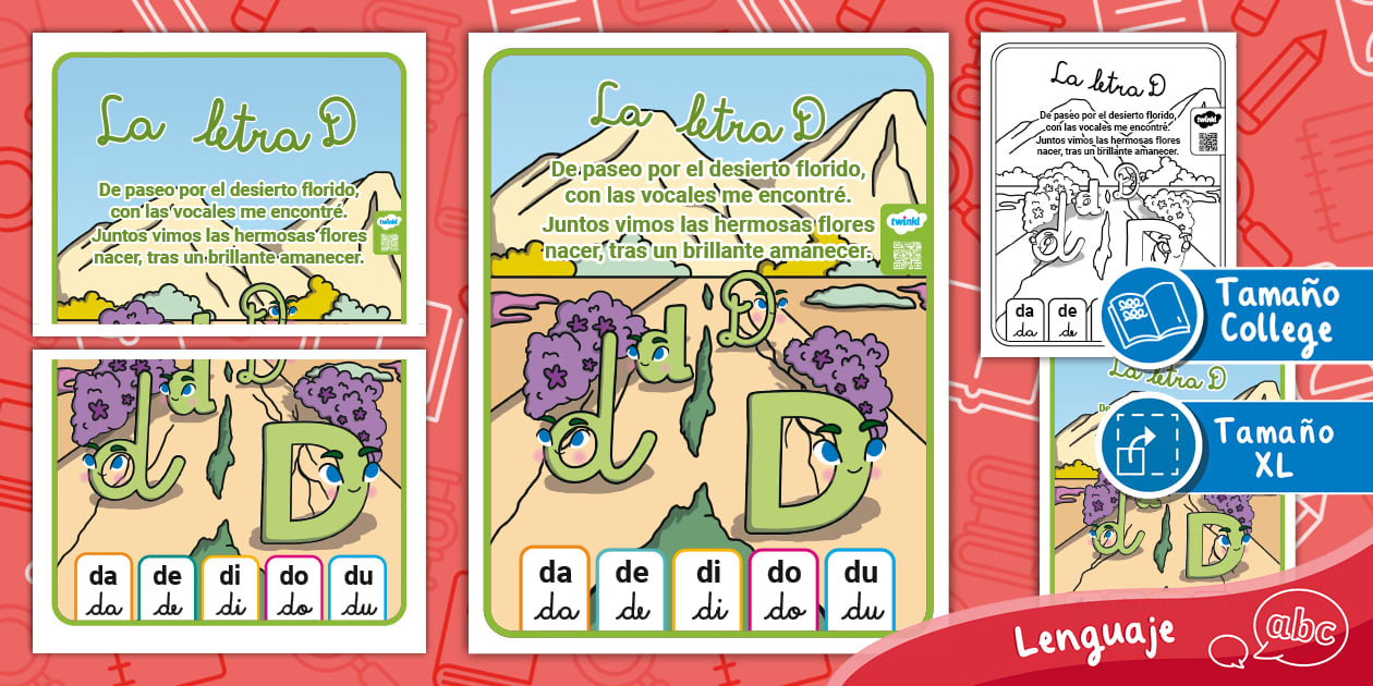 Póster | Da De Di Do Du | Familia Letra D | Sílabas