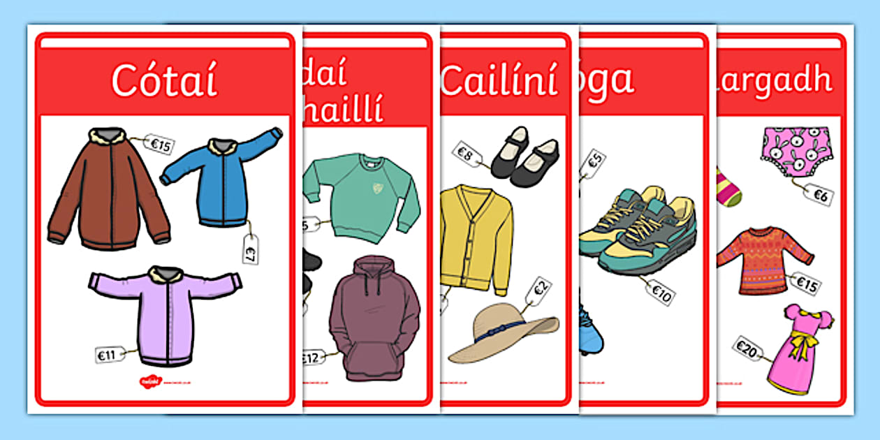 Clothes Shop Role-Play Posters Gaeilge (teacher made)