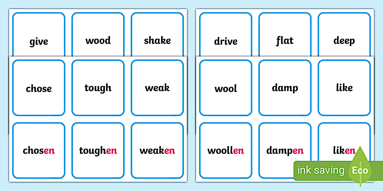 Suffix Matching Cards en (teacher made) - Twinkl