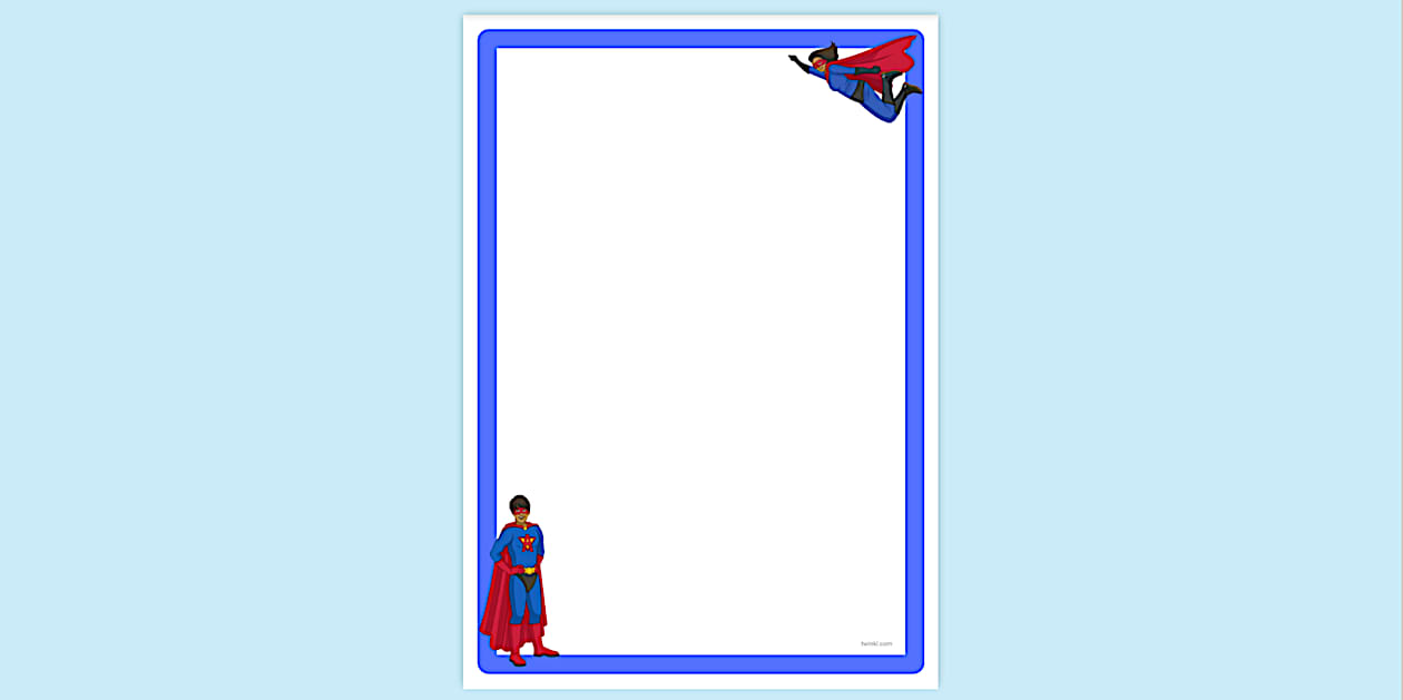 Superboy and Supergirl Page Border | Page Borders | Twinkl