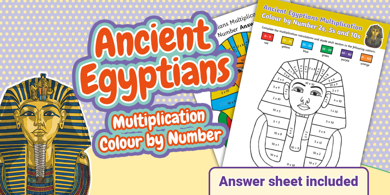 Ancient Egyptians Multiplication Colour by Number