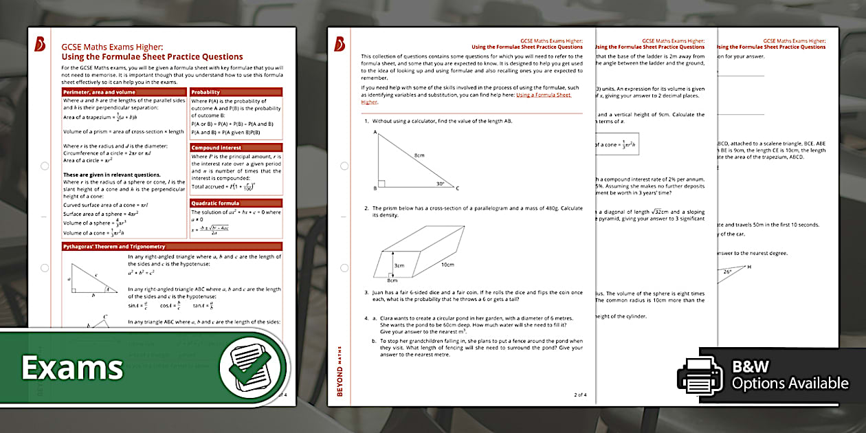 👉 Practise Using the Formula Sheet | GCSE Maths Revision