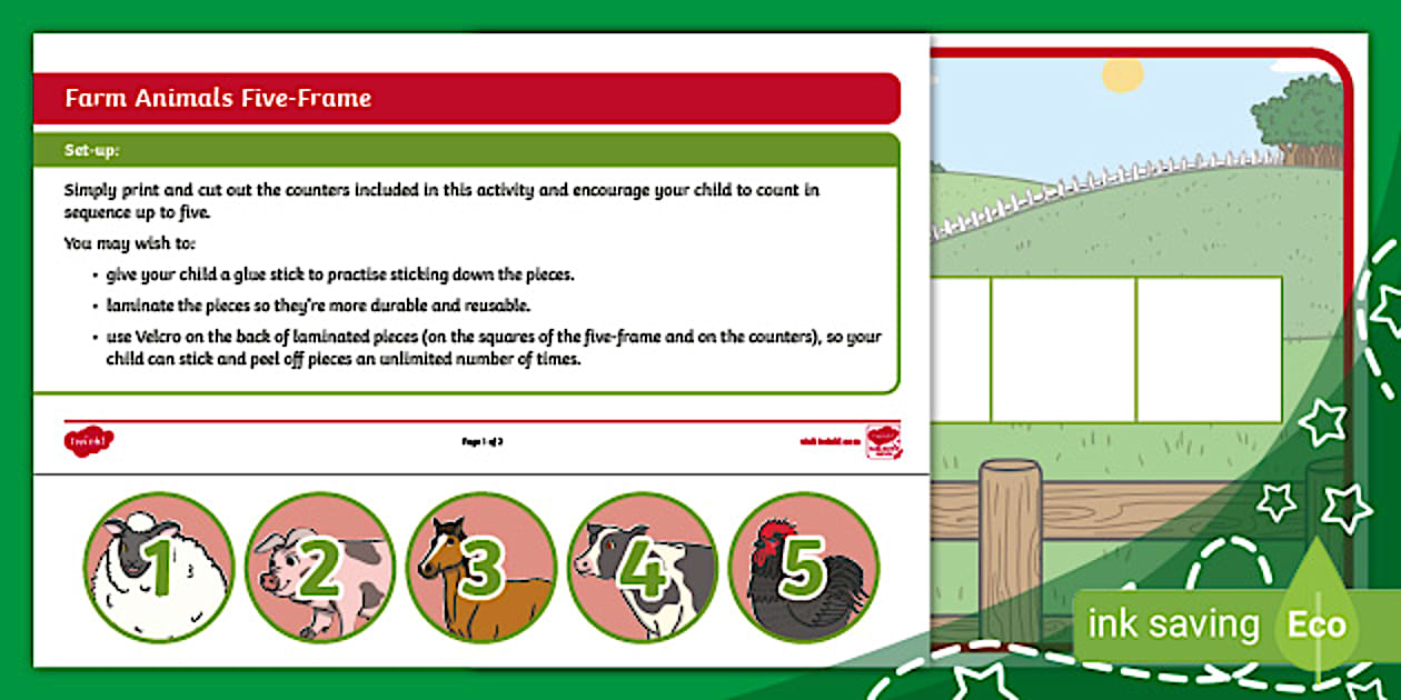 👉 Farm Animals 5-Frame (teacher made) - Twinkl