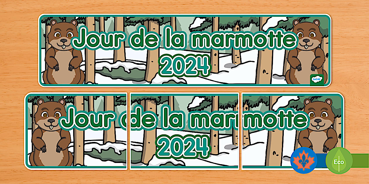 Groundhog Day Primary Banner French (teacher made) - Twinkl