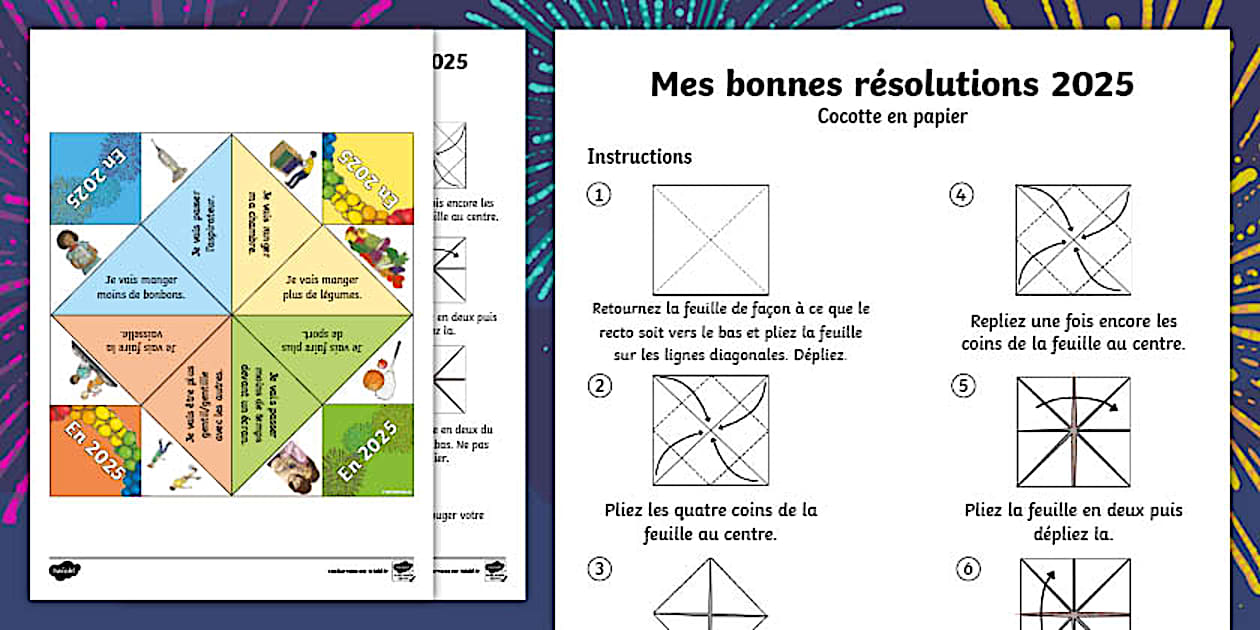 Mes bonnes résolutions 2024 (teacher made) - Twinkl