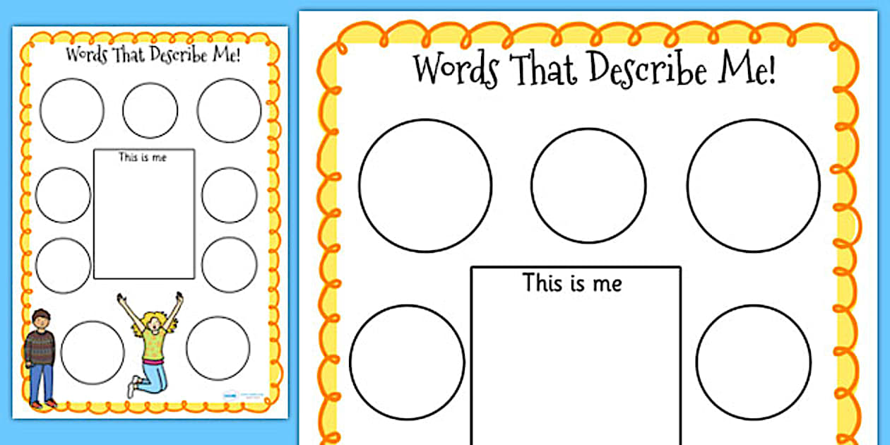 Words that Describe Me Worksheets (teacher made) - Twinkl