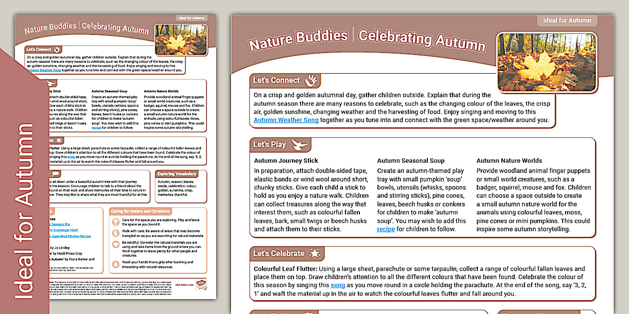 EYFS Nature Buddies Outdoor Learning: Celebrating Autumn