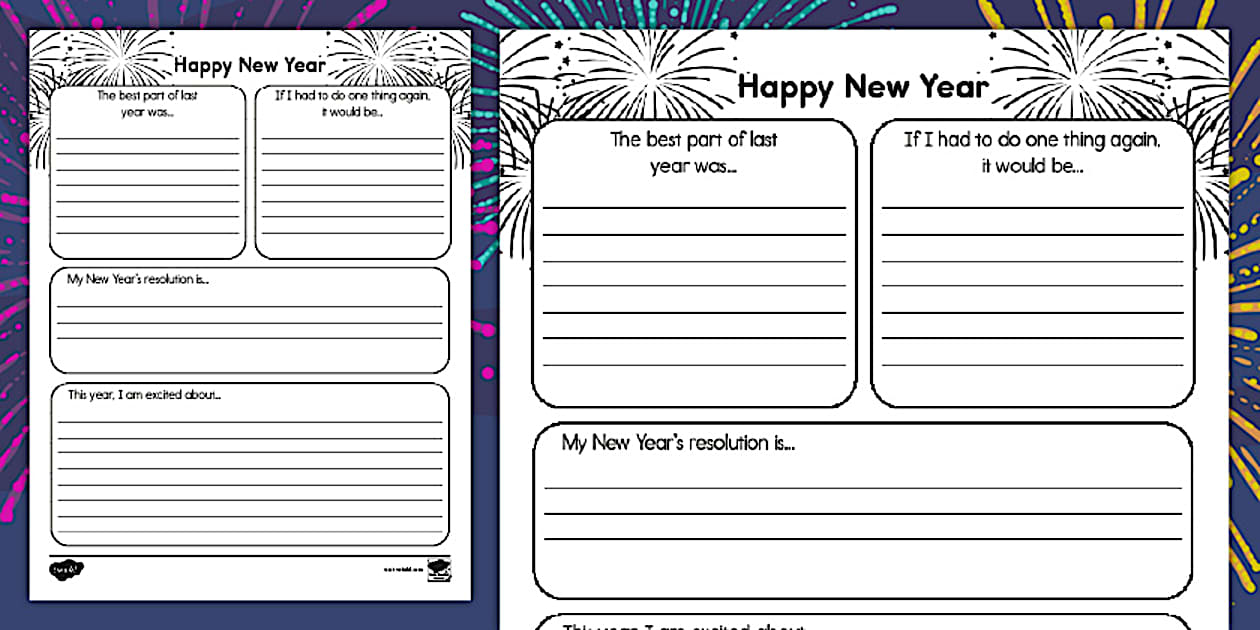 New Year's Resolution Writing Template | Twinkl USA - Twinkl