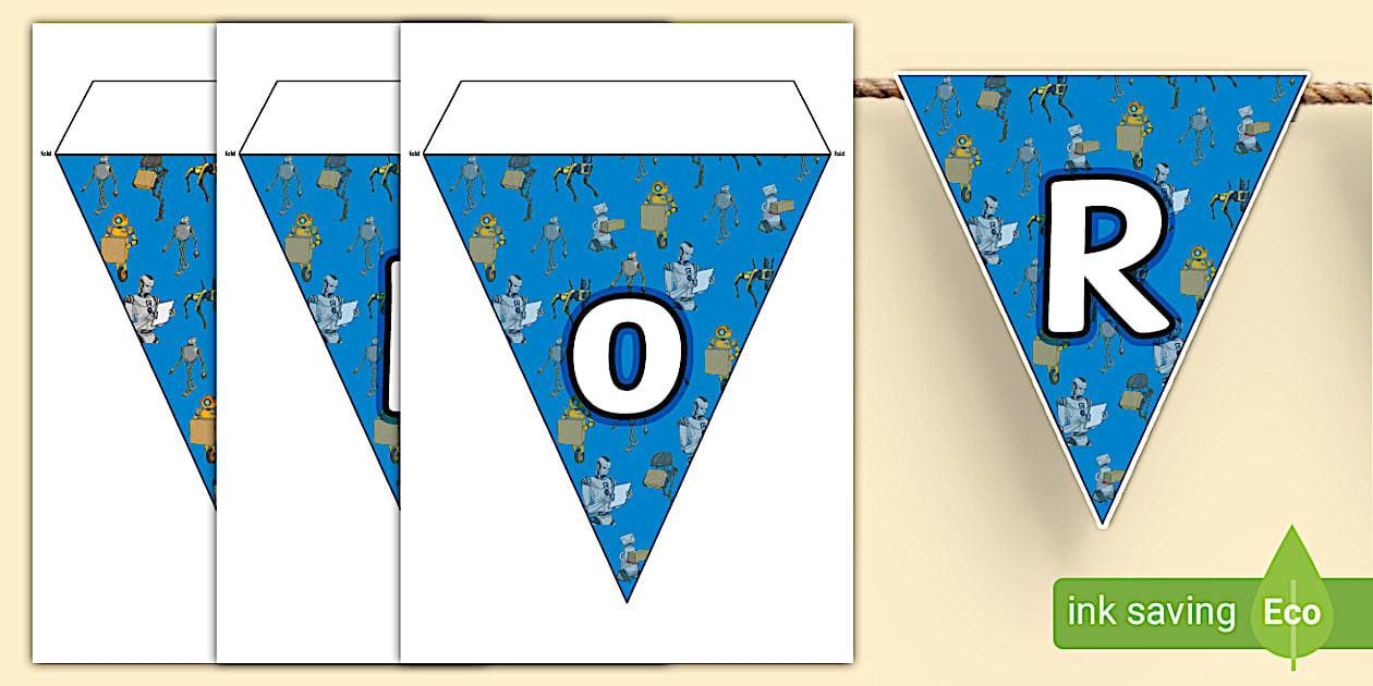 Robots Display Bunting - KS2 (Teacher-Made) - Twinkl