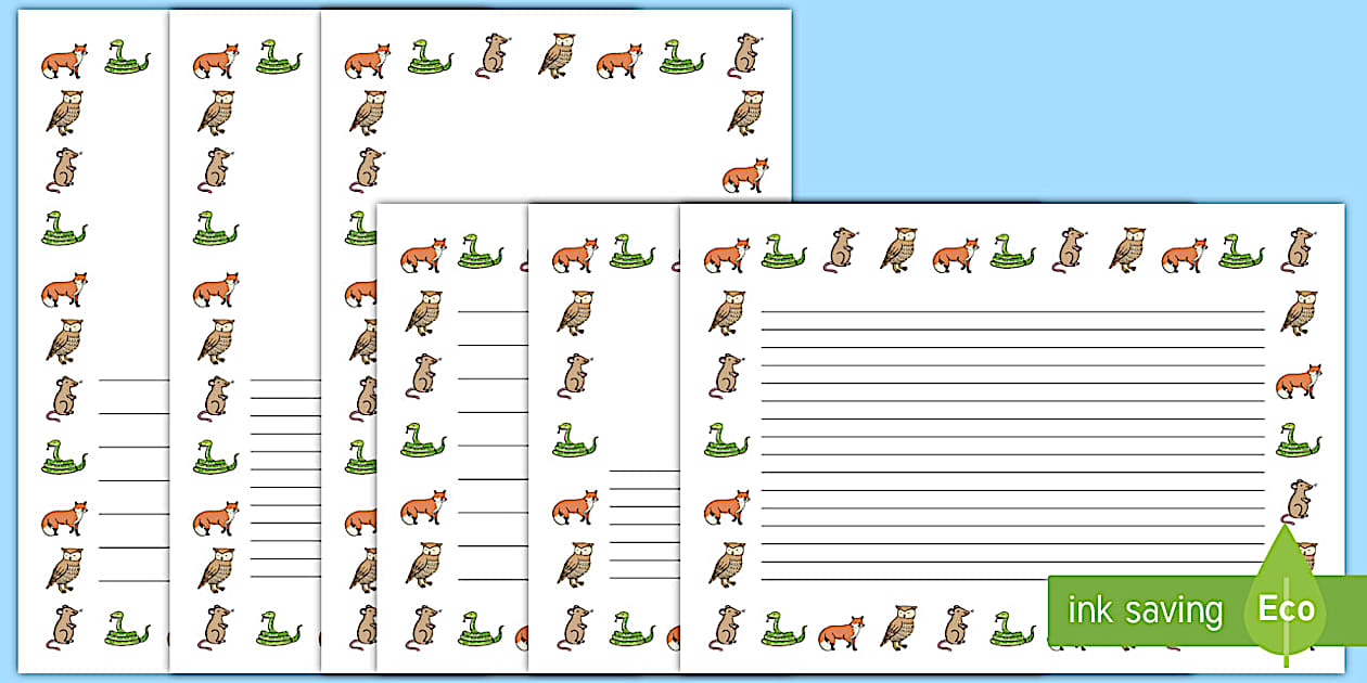 Editable Woodland Creature Full Page Borders - Twinkl