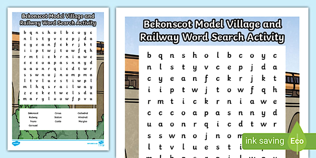 Bekonscot Model Village and Railway Word Search Activity