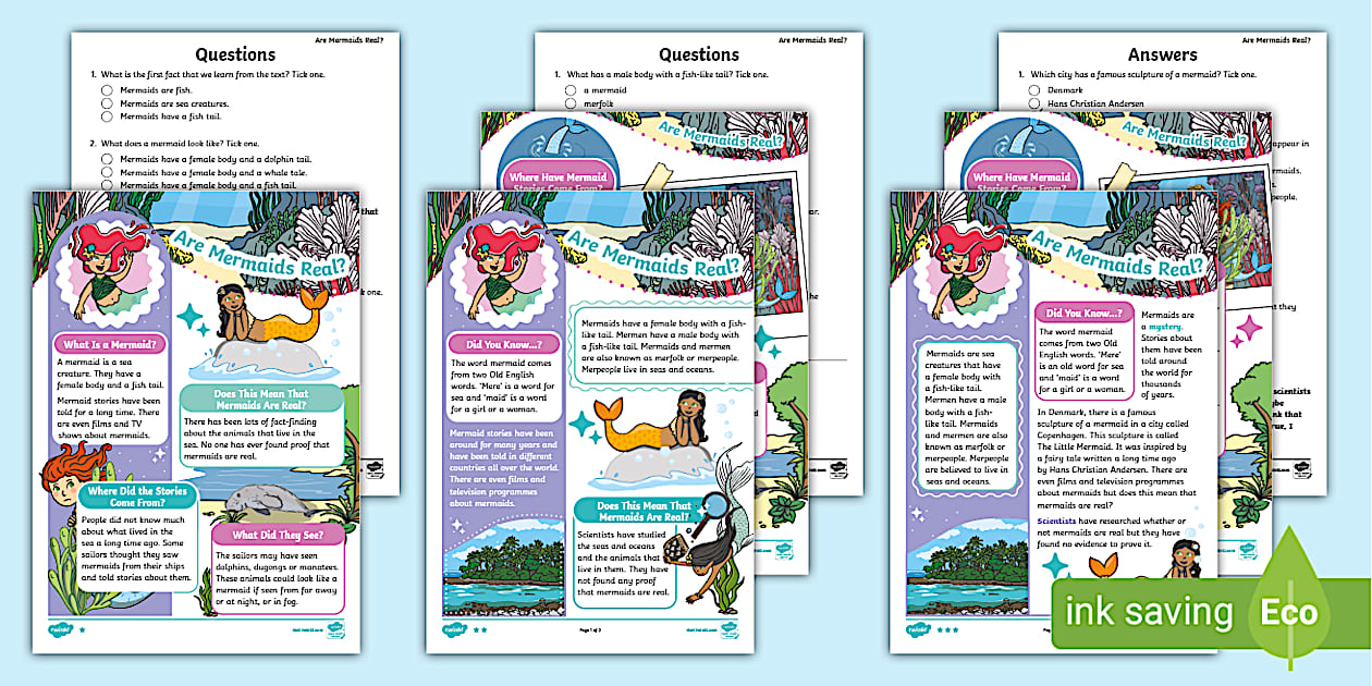 Are Mermaids Real? Differentiated Reading Comprehension