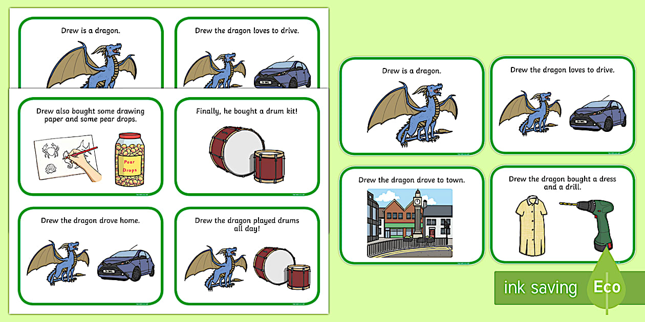 Initial dr Word Story Cards (Teacher-Made) - Twinkl
