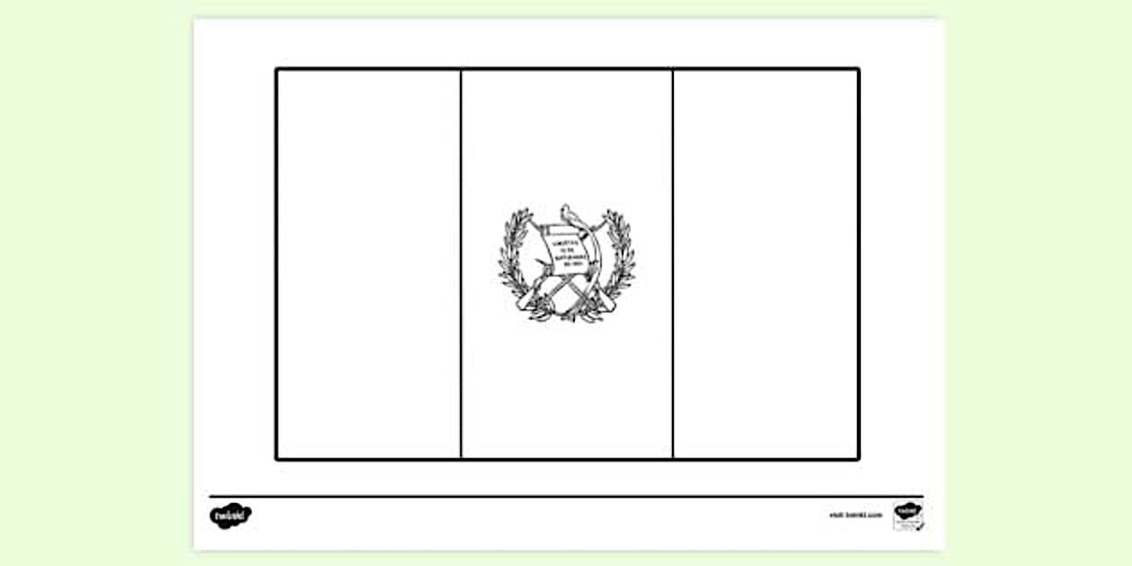 Guatemala Flag Colouring Sheets | Colouring Pages - Twinkl