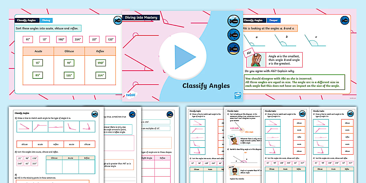 👉 Acute Obtuse and Reflex Angles | Maths Mastery | Twinkl KS2