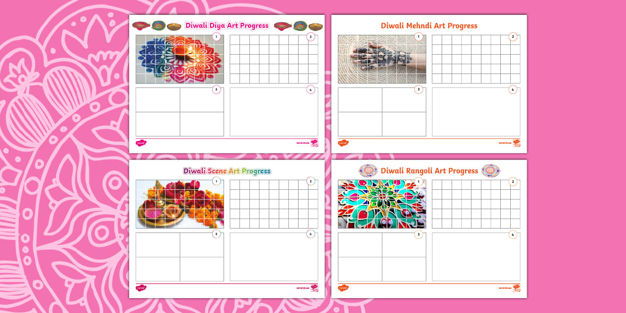 Diwali Themed Art Progress Templates Pack
