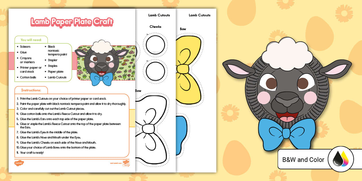 Lamb Paper Plate Craft (teacher made) - Twinkl