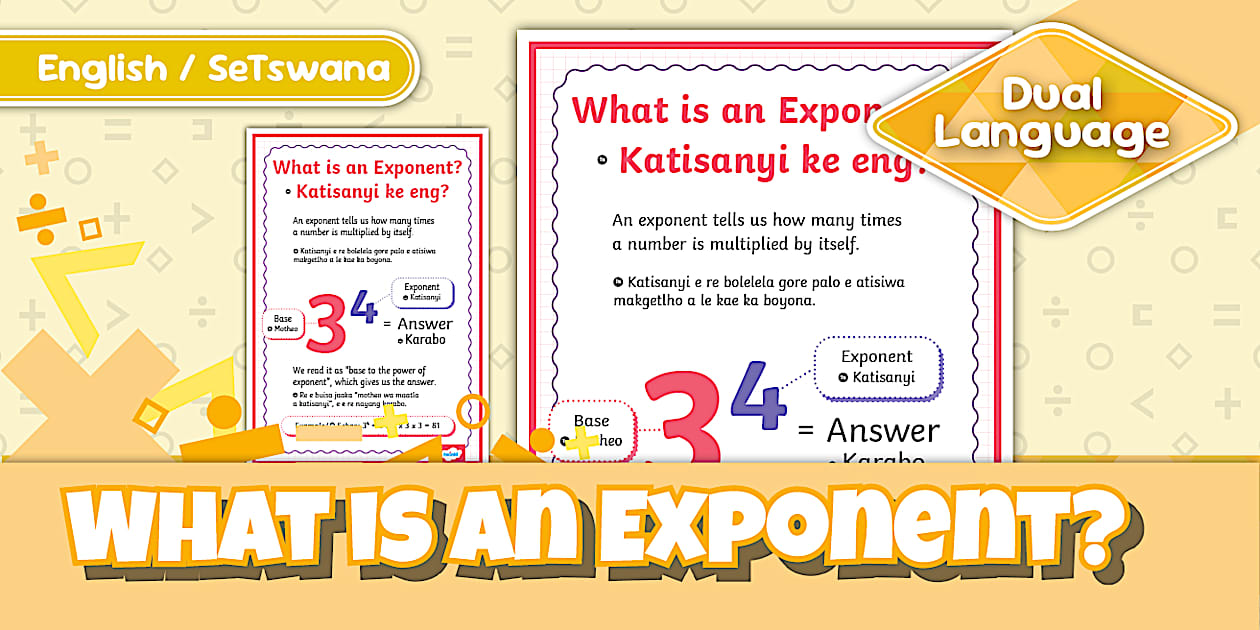 Grade 7 Maths - Term 2 - What Is an Exponent - Poster - Setswana ...