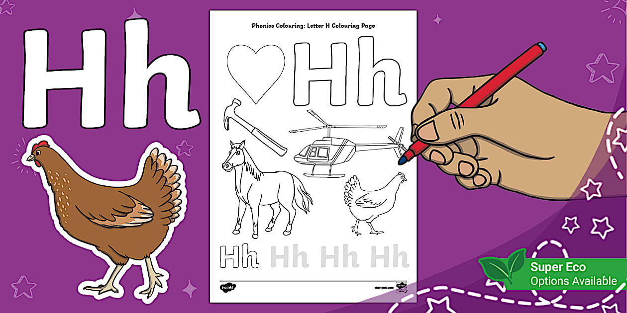 Letter H Phonics Colouring Sheet | Parents Resource - Twinkl