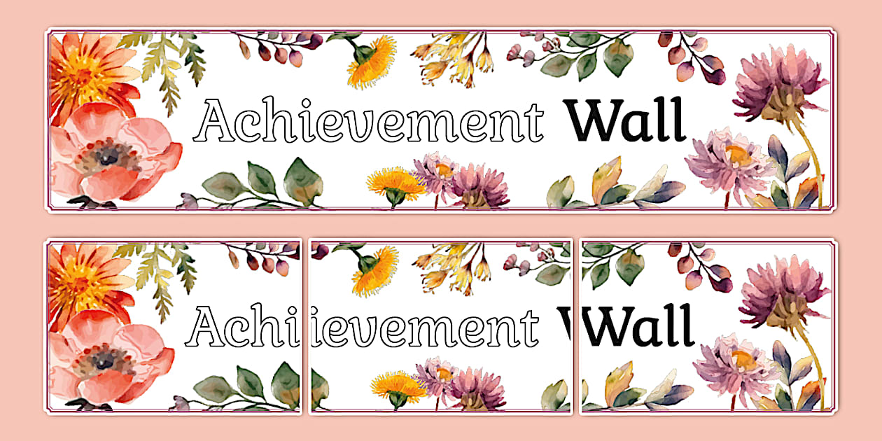 Wildflower Botanical Themed Achievement Wall Display Banner