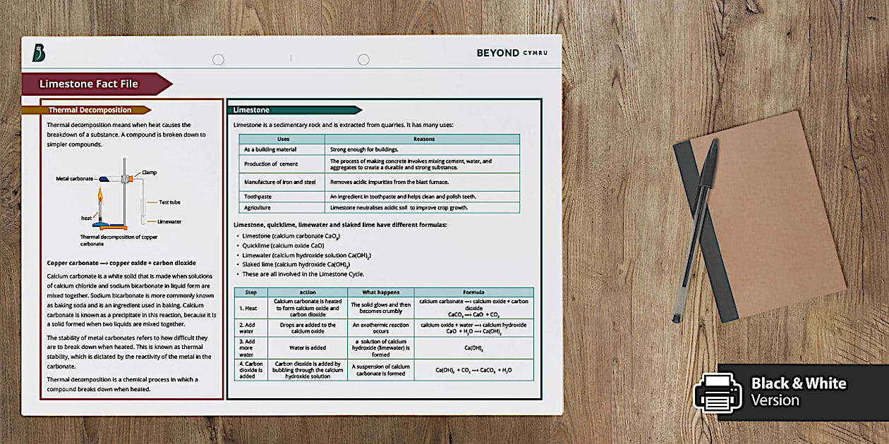 Chemistry Activity Mat: Limestone (Teacher-Made) - Twinkl