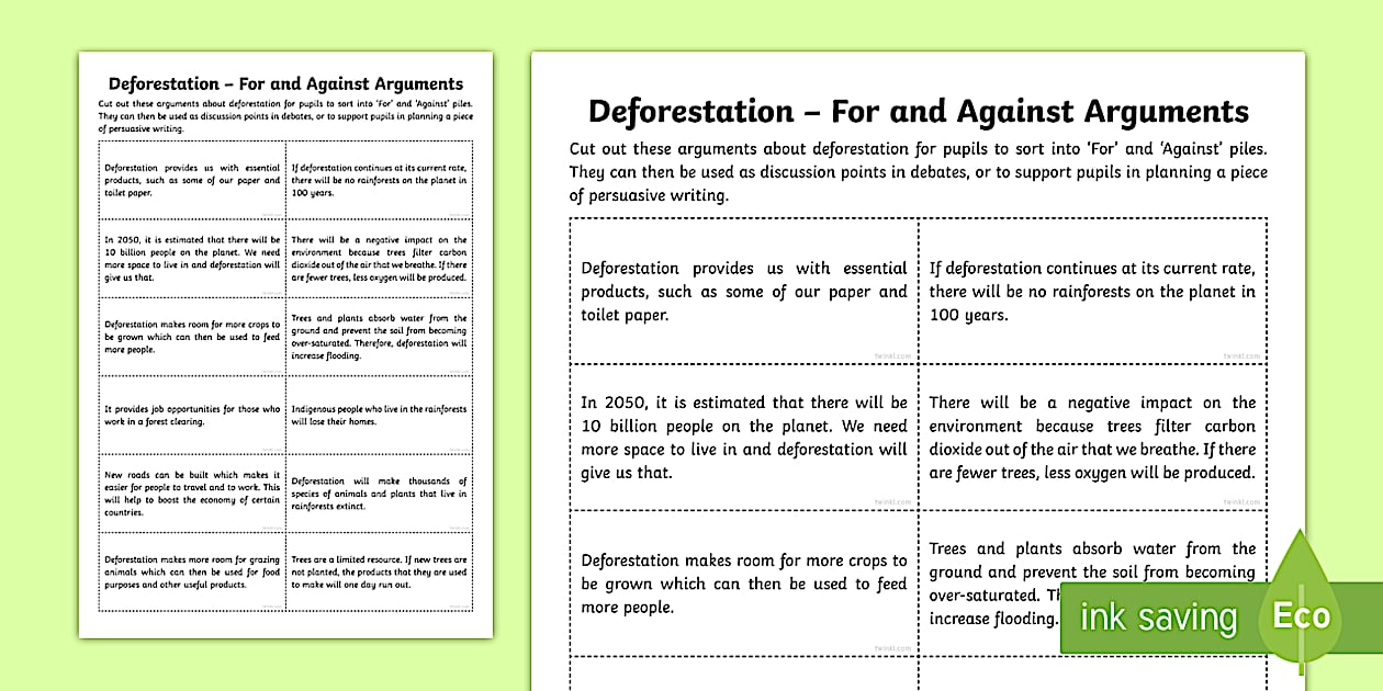 Editable Rainforest Deforestation Sorting Activity - Twinkl