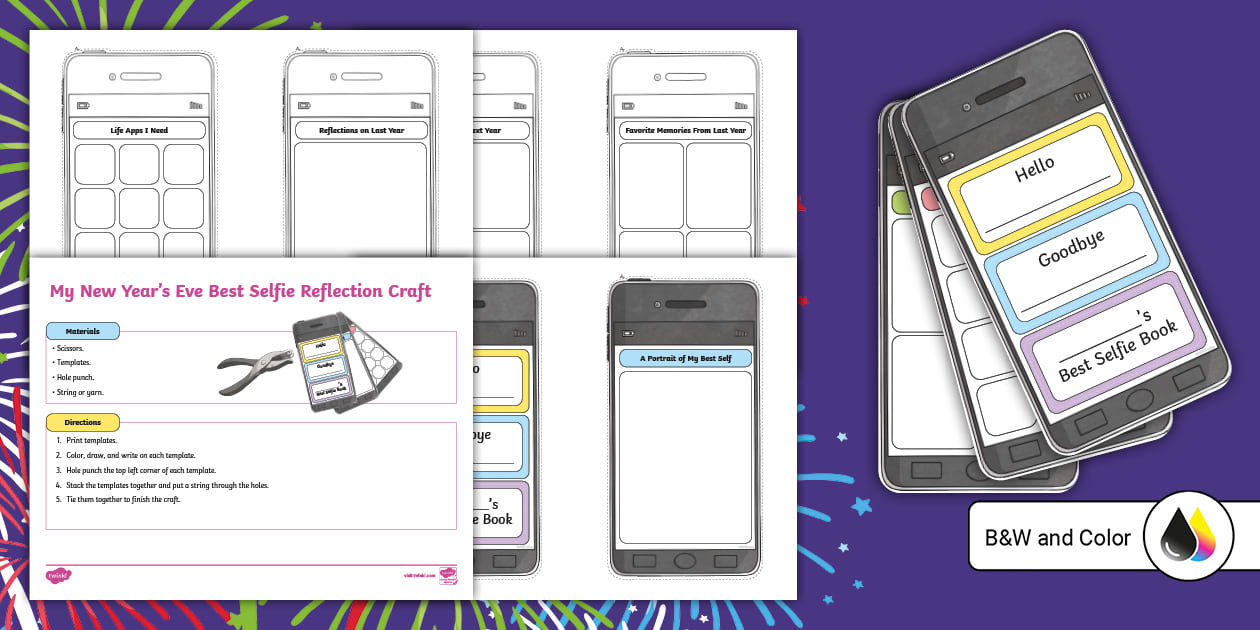 New Year's Eve Selfie Activity | Art | Twinkl USA