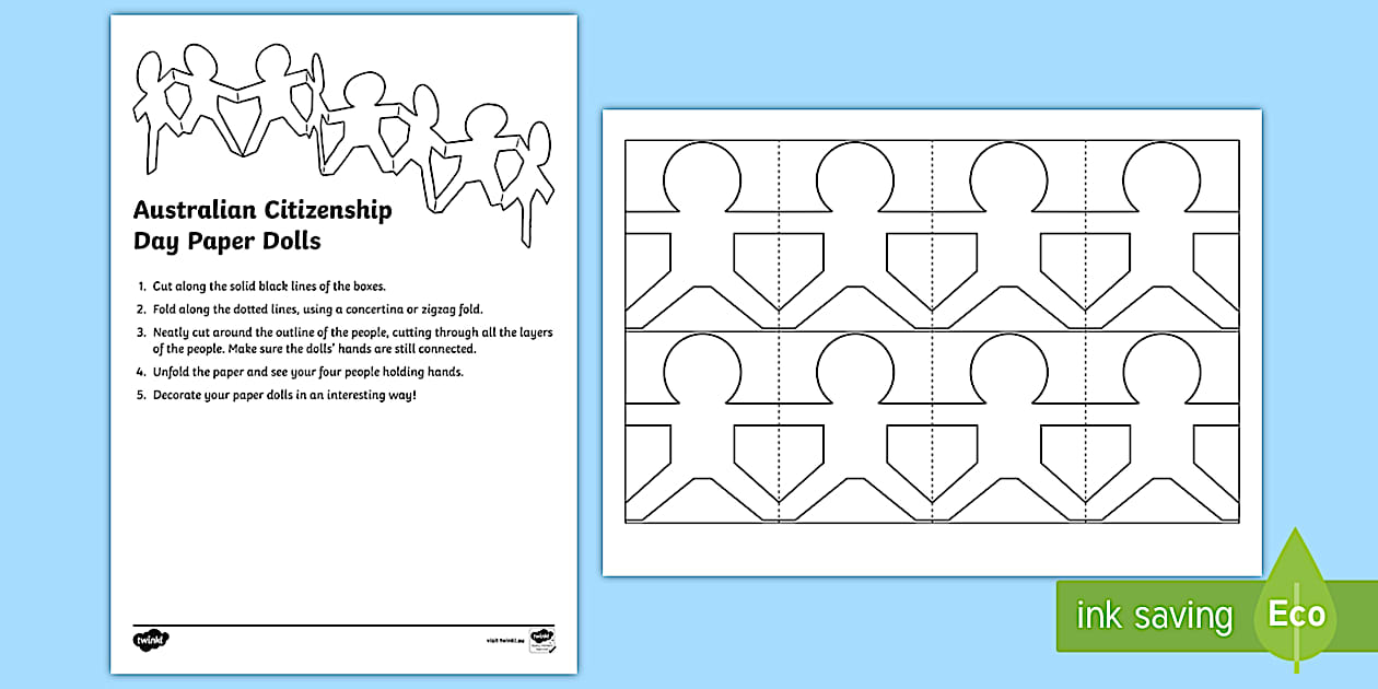 Australian Citizenship Day Dolls Paper Craft (teacher made)