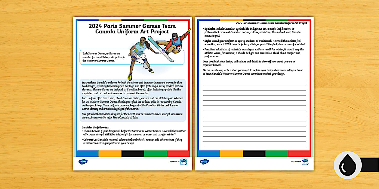 2024 Paris Summer Games Team Canada Uniform Art Project